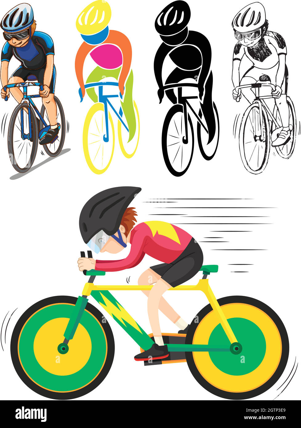 Man cycling Stock Vector Images - Alamy