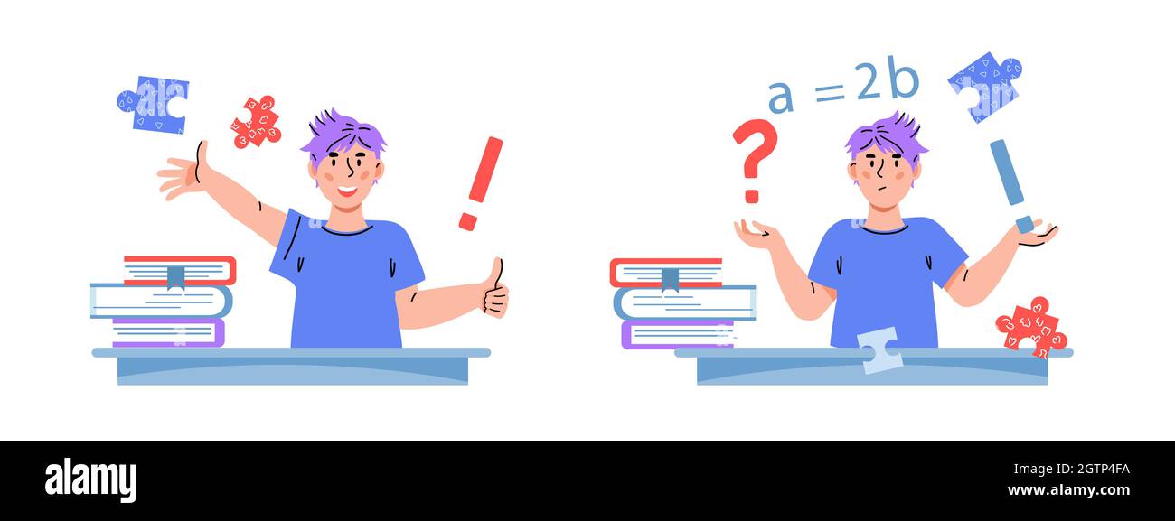 Kid finds solution Stock Vector Images - Alamy