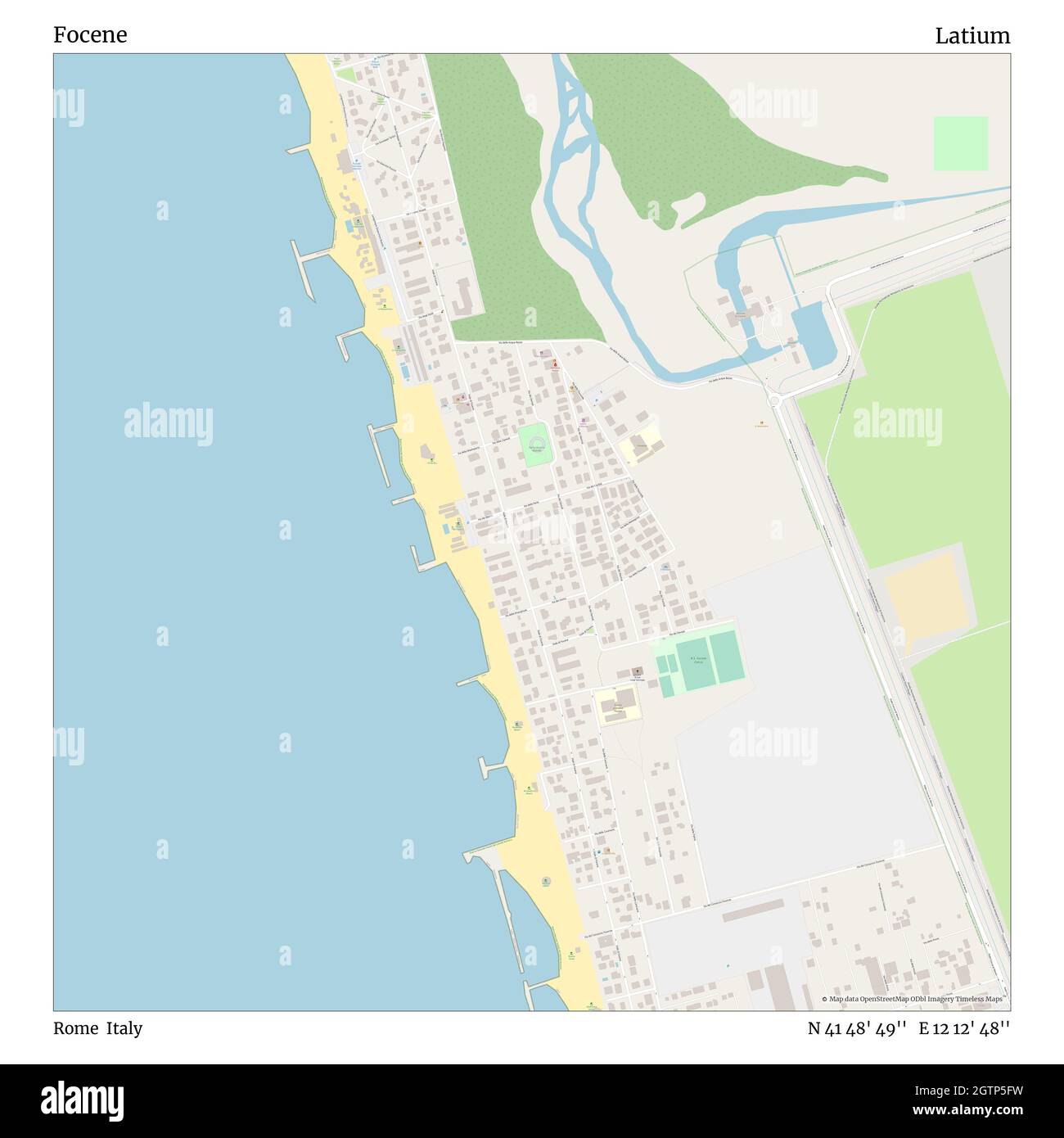 Focene, Rome, Italy, Latium, N 41 48' 49'', E 12 12' 48'', map ...