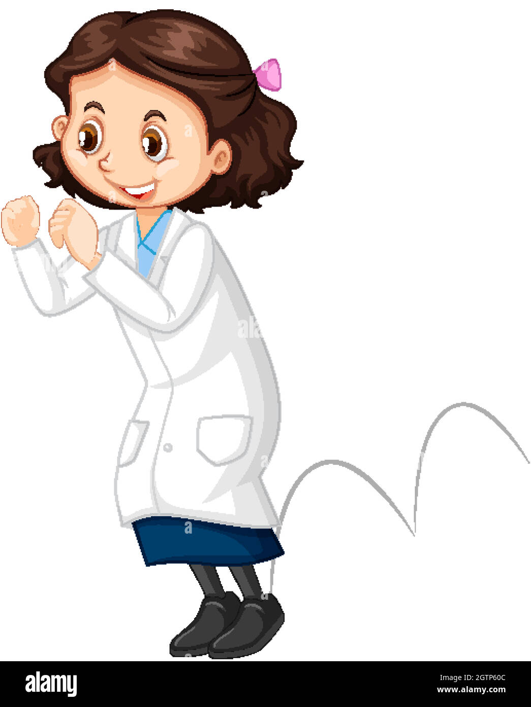 Cute girl cartoon character wearing science lab coat Stock Vector Image ...