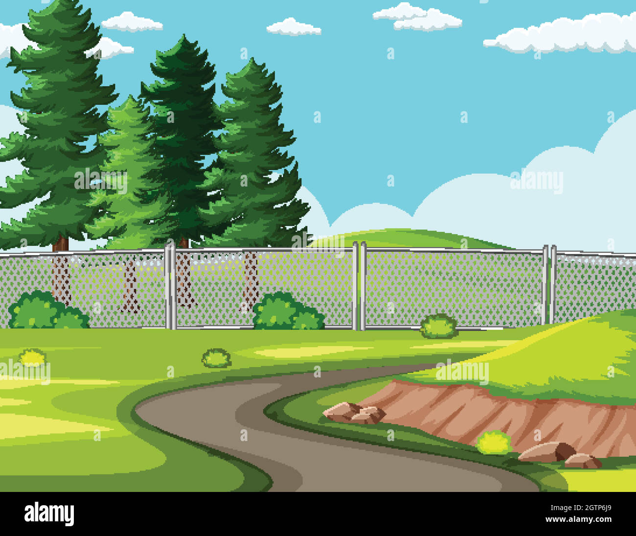 Empty road in green Stock Vector Images - Alamy