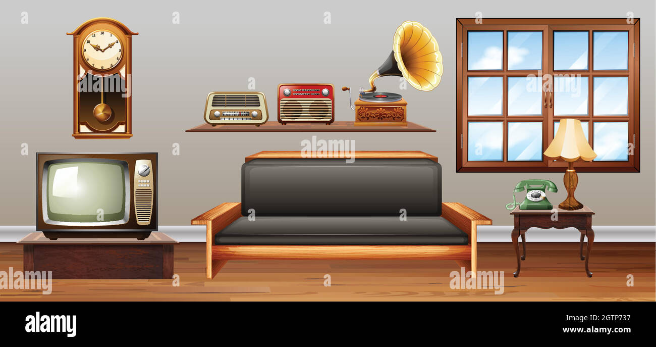 Living room interior objects Stock Vector Images - Alamy