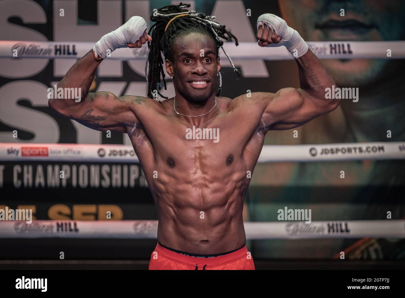 Boxer Christopher Ousley works out for the press at The 02 ahead of ...