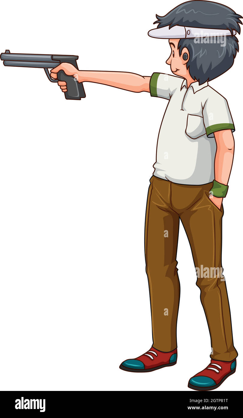 Man firing pistol Stock Vector Images - Alamy