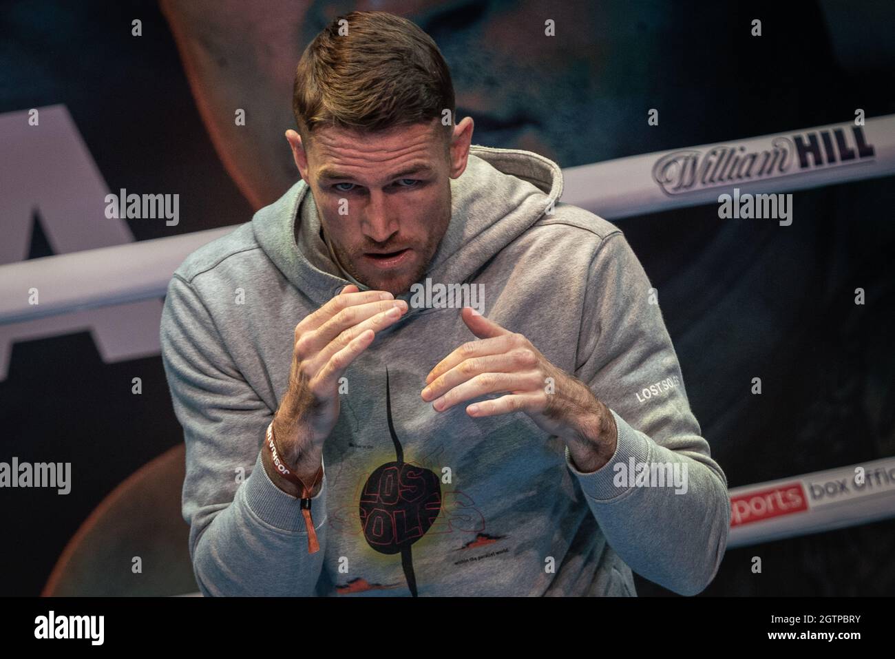 Boxer Callum Smith works out for the press at The 02 ahead of Saturday ...