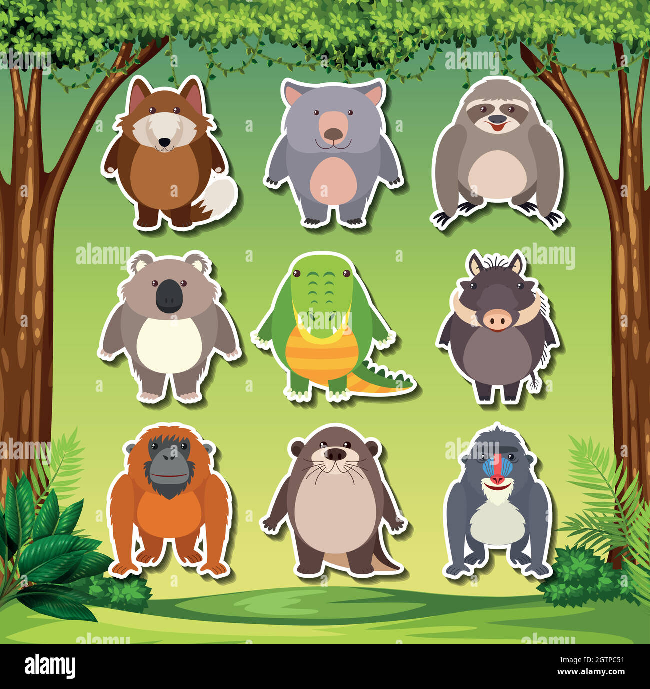 Set of animal sticker Stock Vector Image & Art - Alamy