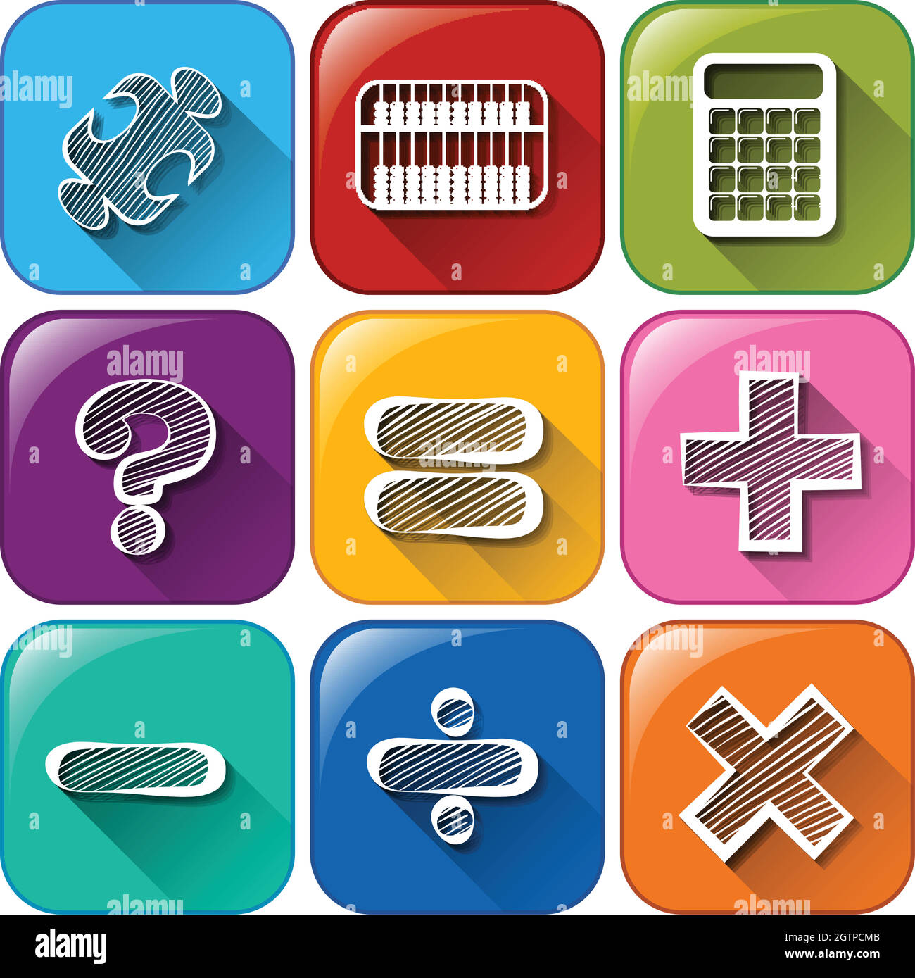Buttons with mathematical signs Stock Vector Image & Art - Alamy