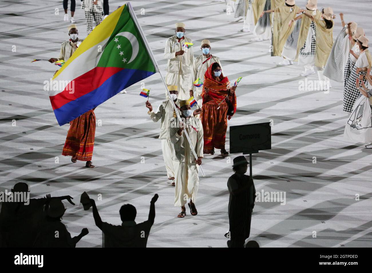 JULY 23rd, 2021 - TOKYO, JAPAN: Comoros' flag bearers Amed Elna and ...