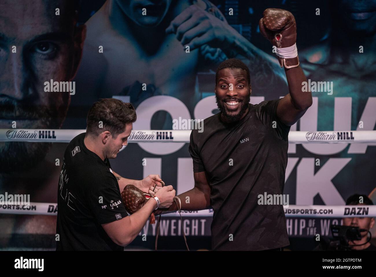 Boxer Lawrence Okolie and trainer Shane Mcguigan workout for the press ...