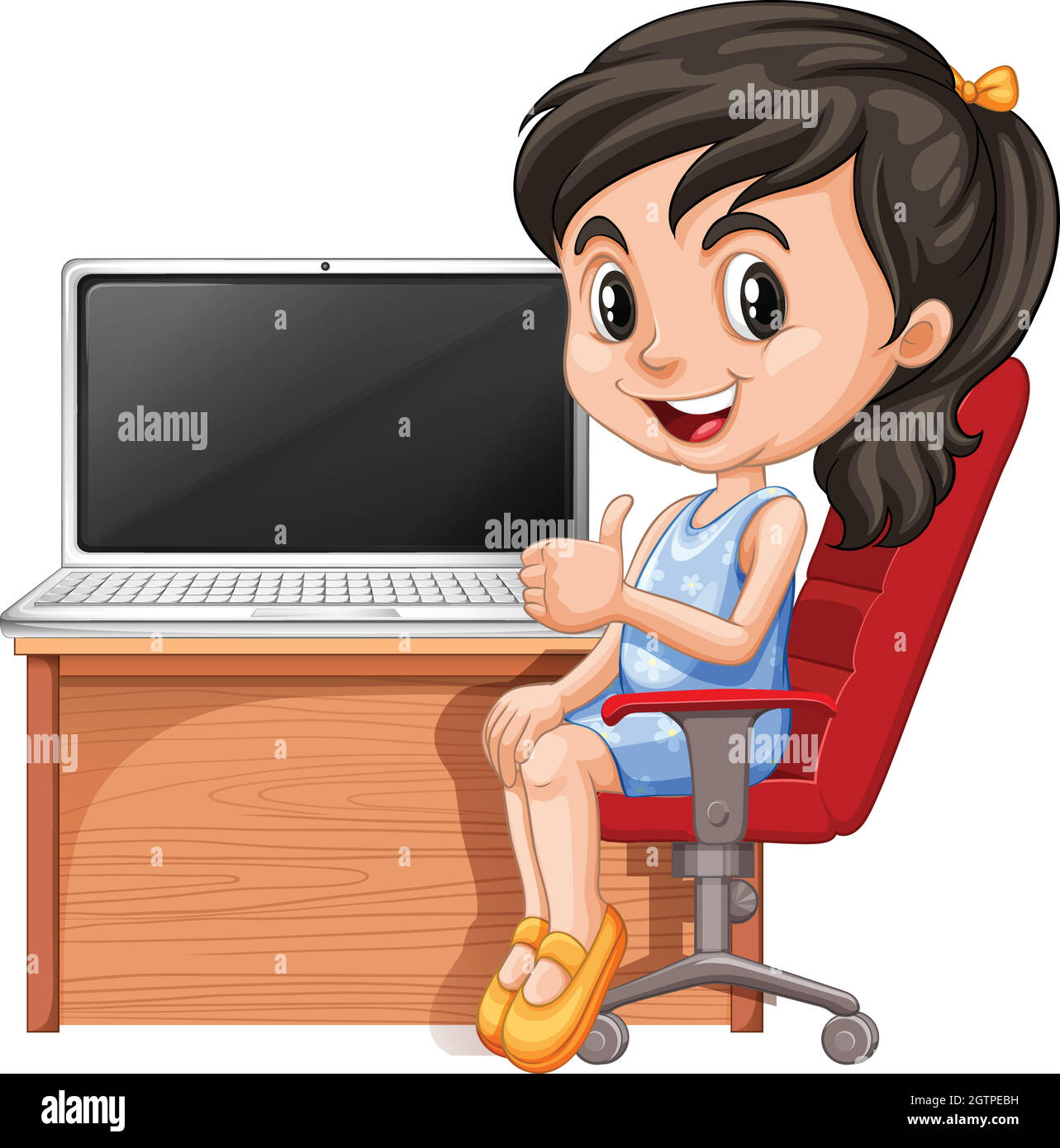 Girl working on computer Stock Vector Image & Art - Alamy