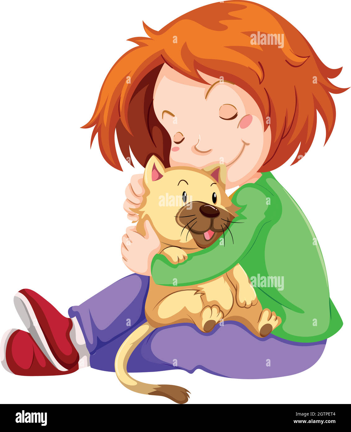 Kitten hugging child Cut Out Stock Images & Pictures - Alamy