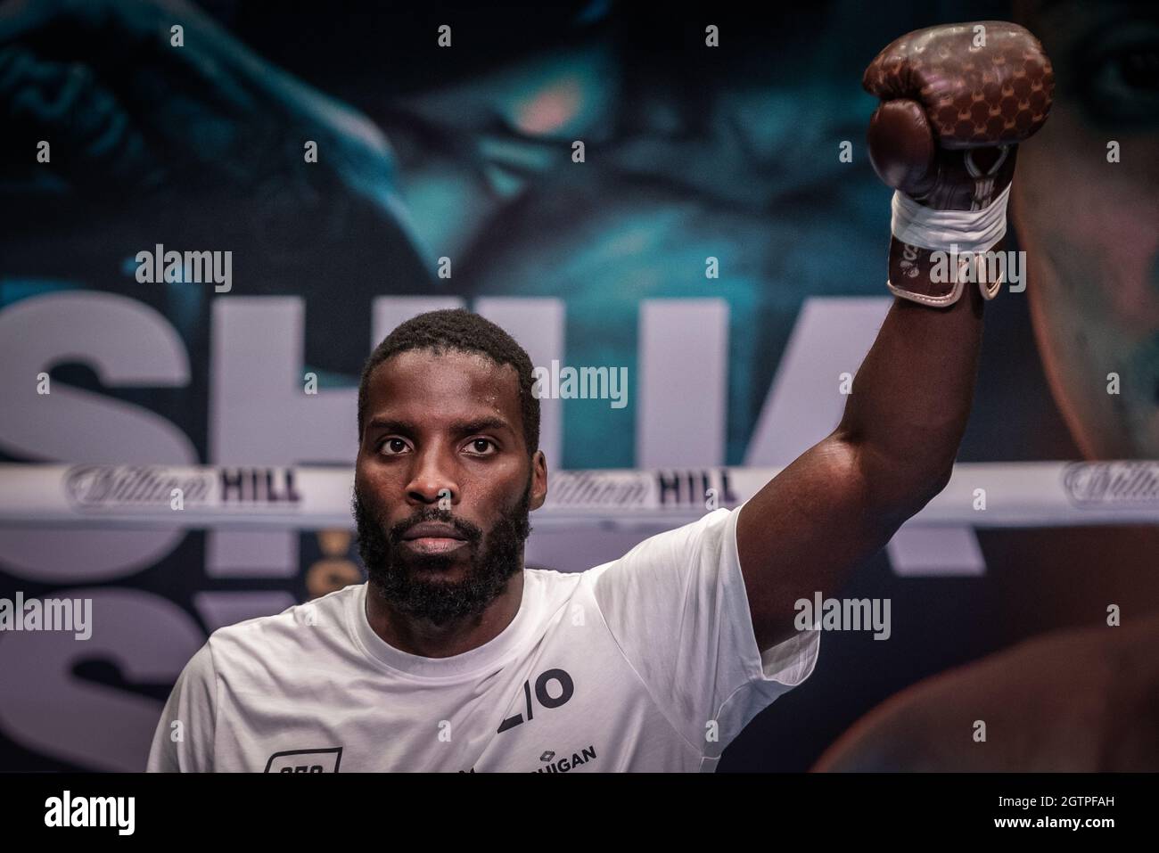 Boxer Lawrence Okolie works out for the press at The 02 ahead of ...