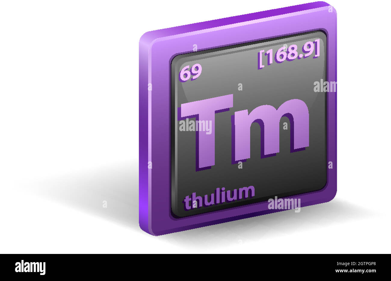 Thulium chemical element. Chemical symbol with atomic number and atomic ...