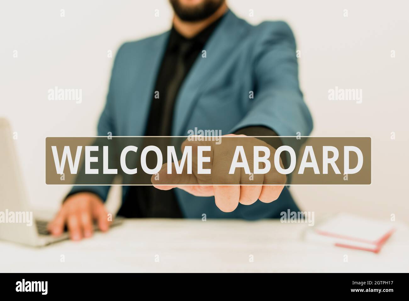 Writing displaying text Welcome Aboard. Business concept Expression of ...