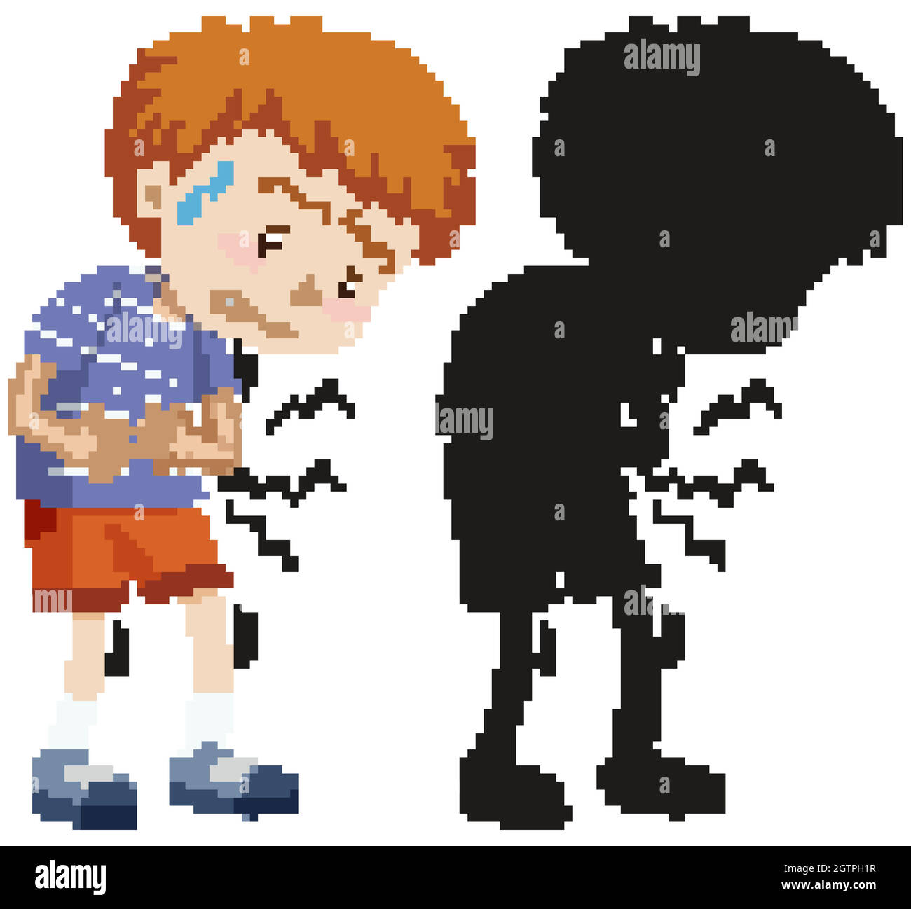 Boy sore stomach Stock Vector Images - Alamy