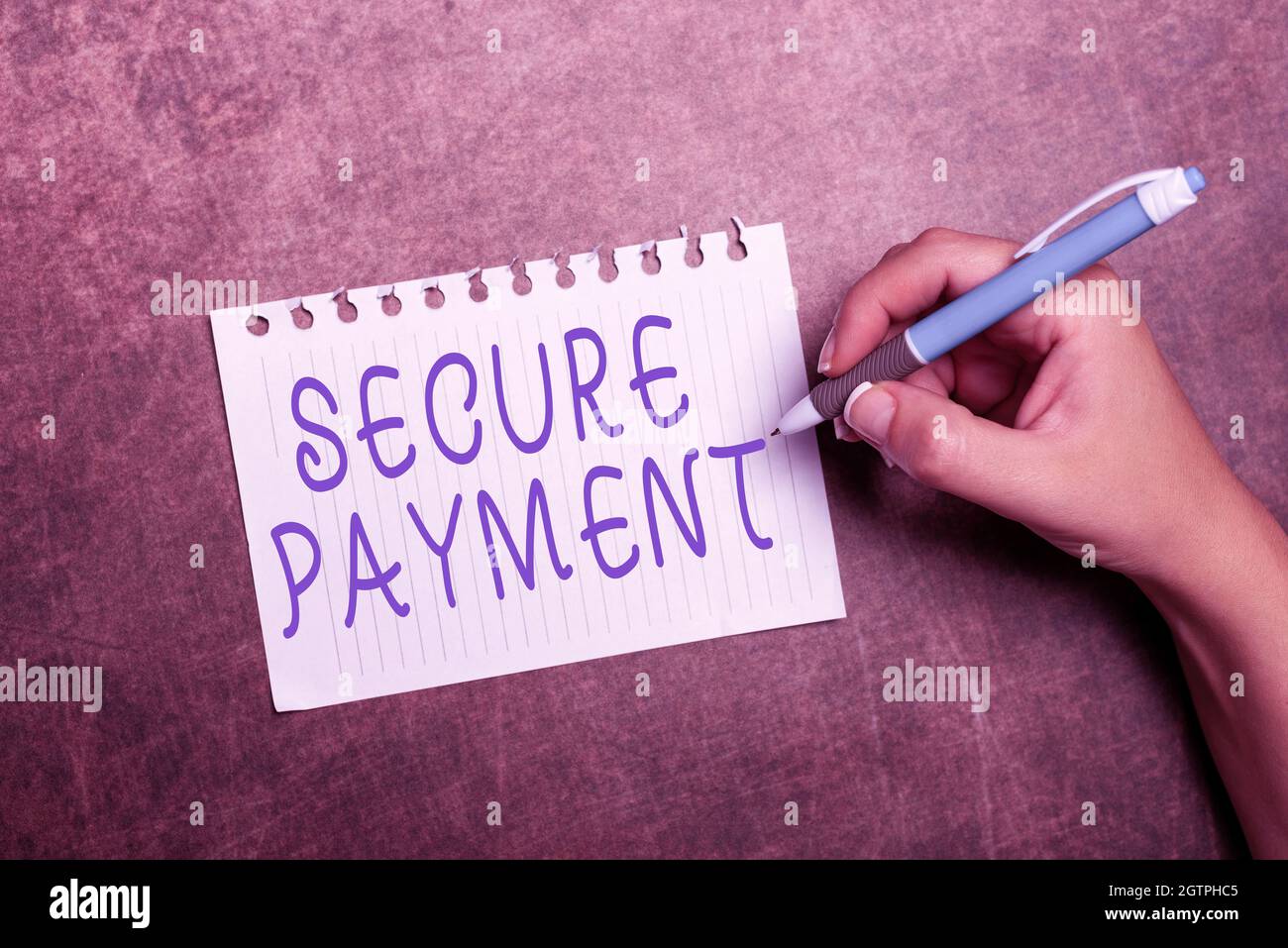 Hand writing sign Secure Payment. Business showcase Security of Payment ...