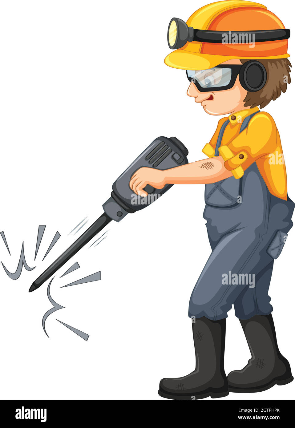 Mining Worker on White Background Stock Vector Image & Art - Alamy