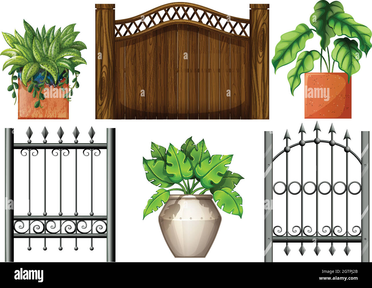 Leafy fences Stock Vector Images - Alamy