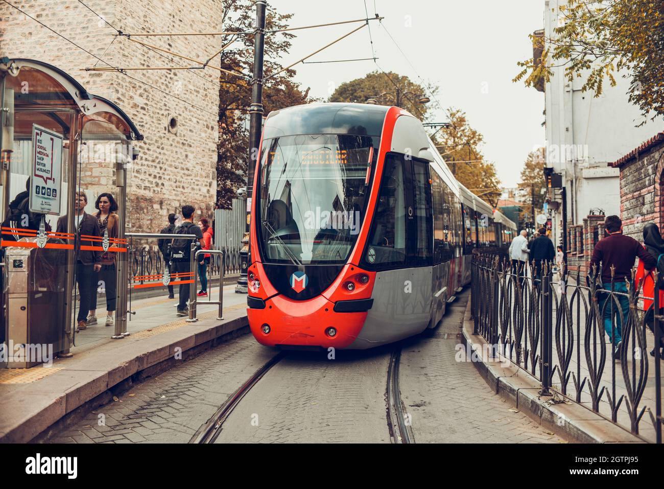 Istanbul, november 5, 2019: Modern turkish overground metro train or ...