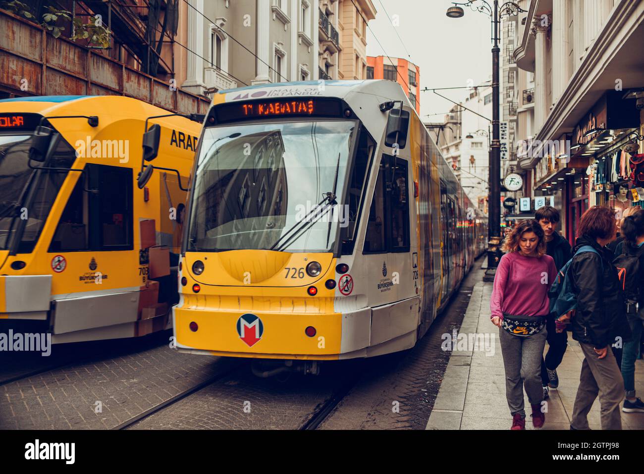 Istanbul, november 5, 2019: Modern turkish overground metro train or ...