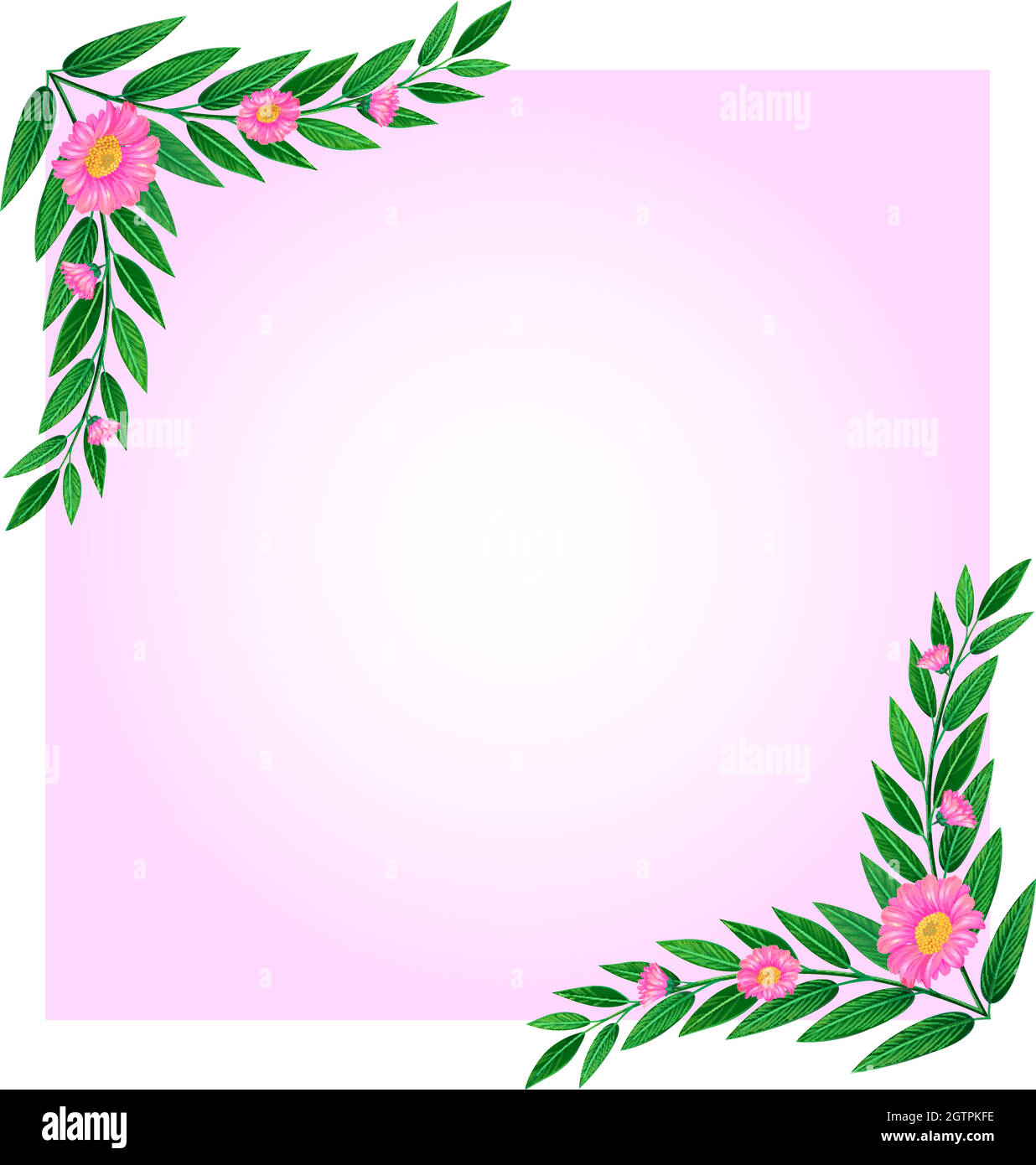 Pink floral border graphic hi-res stock photography and images - Alamy