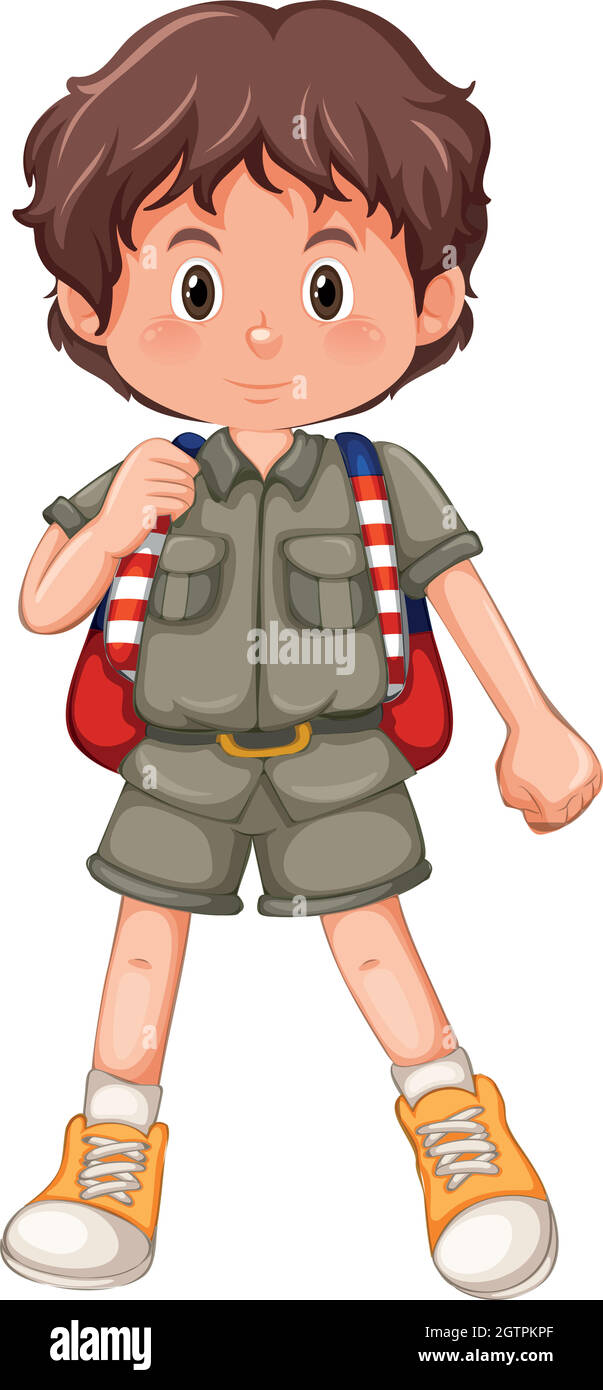 A brunette boy scout character Stock Vector Image & Art - Alamy