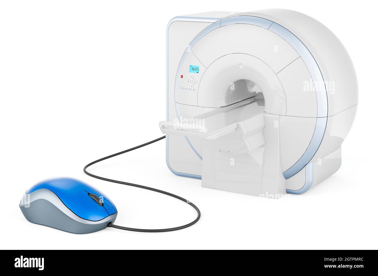 MRI with computer mouse. 3D rendering isolated on white background ...
