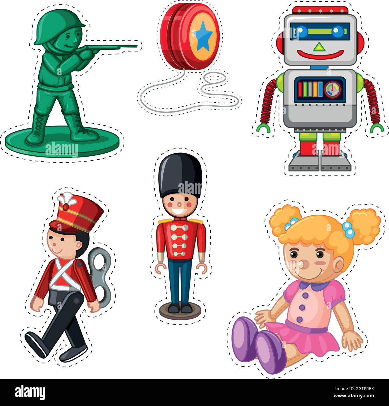 Sticker design with different dolls Stock Vector Image & Art - Alamy