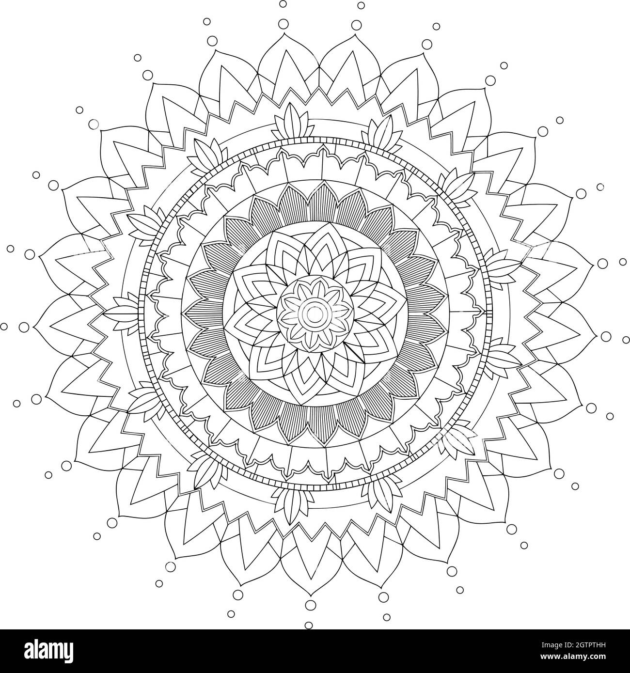 Mandalas pattern illustration vector Black and White Stock Photos ...