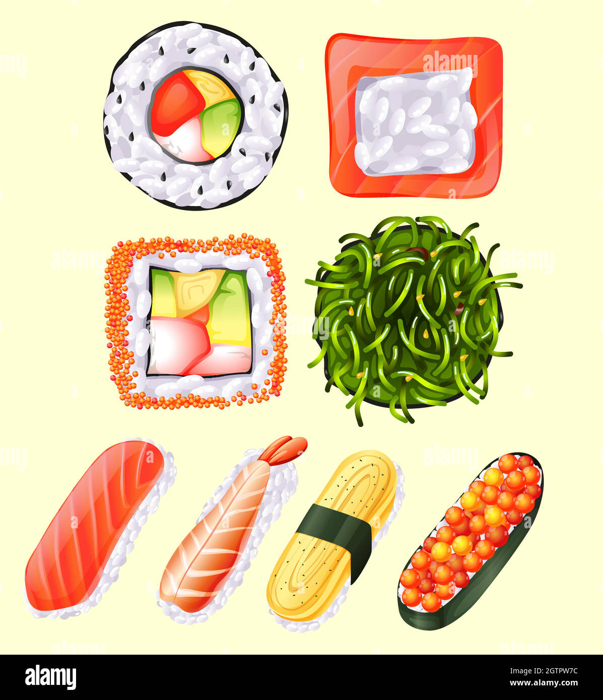 Japanese food eggs rice Stock Vector Images - Alamy