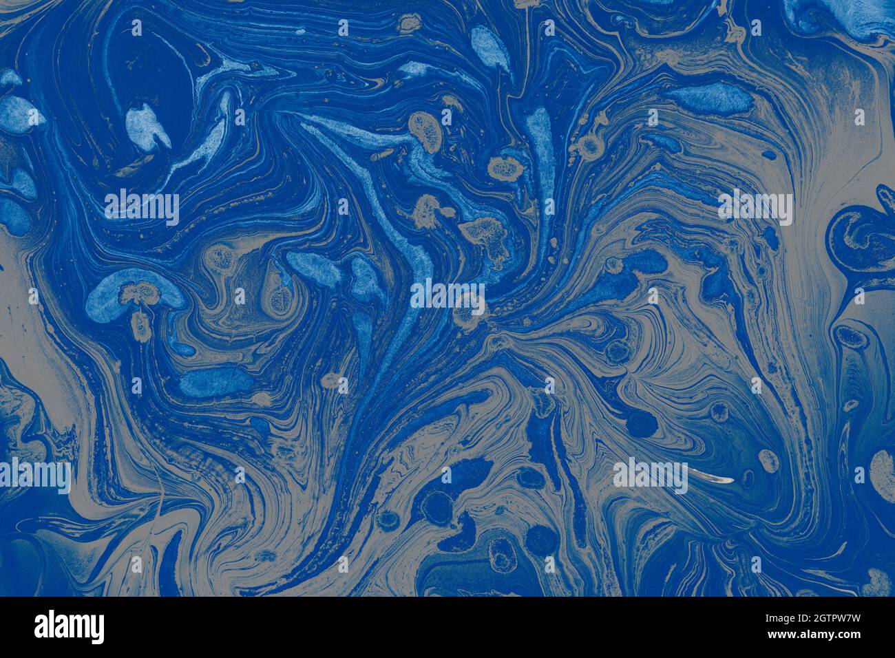 Illustration of a blue abstract creative marble pattern in Ebru style ...