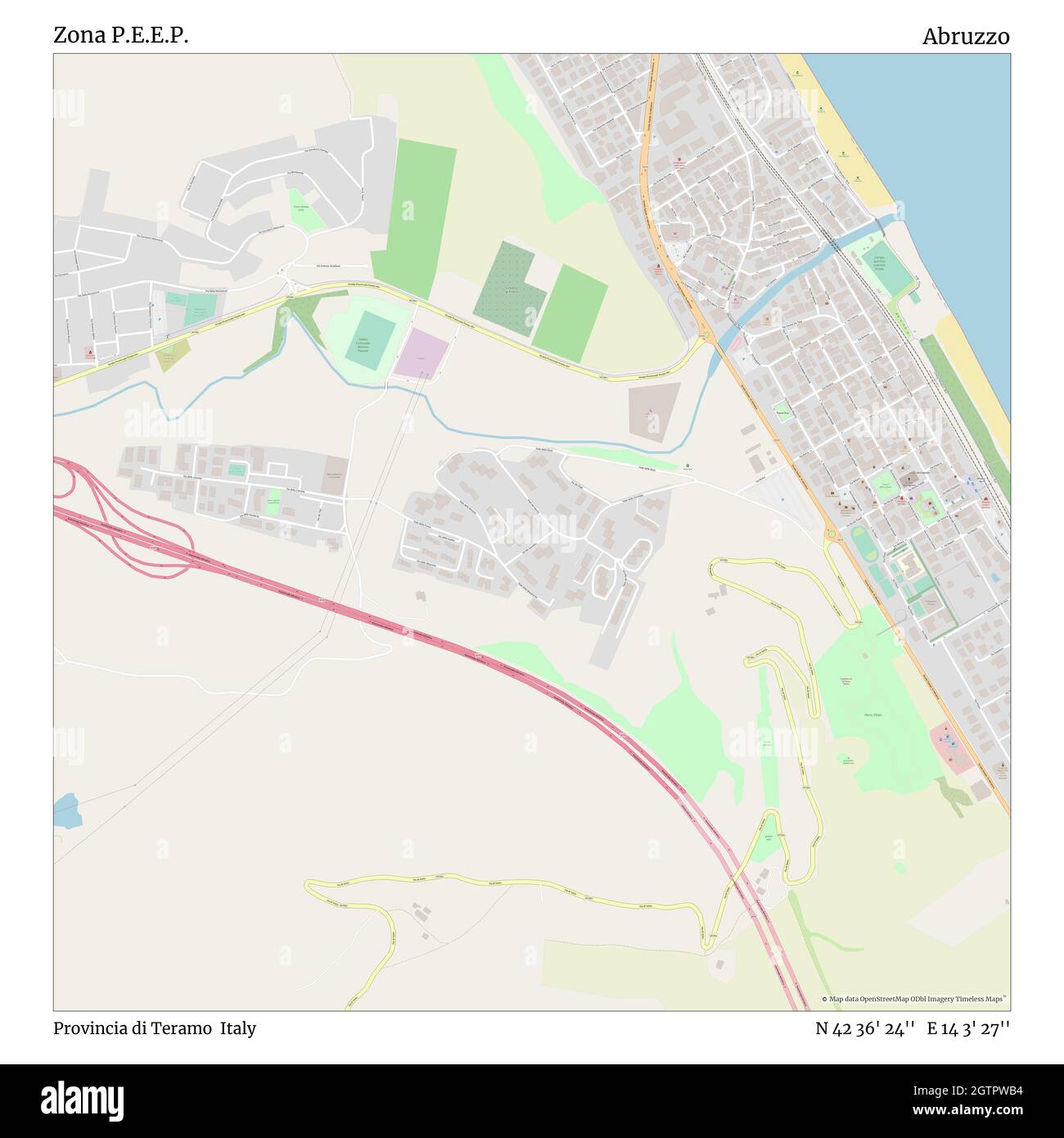 Zona P.E.E.P., Provincia di Teramo, Italy, Abruzzo, N 42 36' 24'', E 14 ...