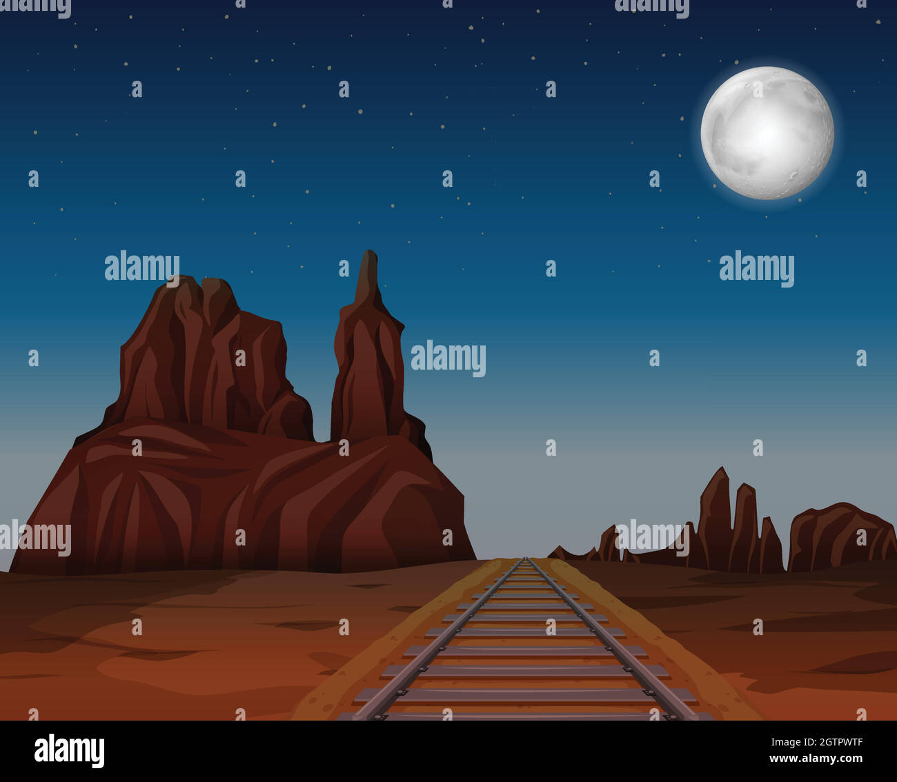 Landscape train in mountain Stock Vector Images - Alamy