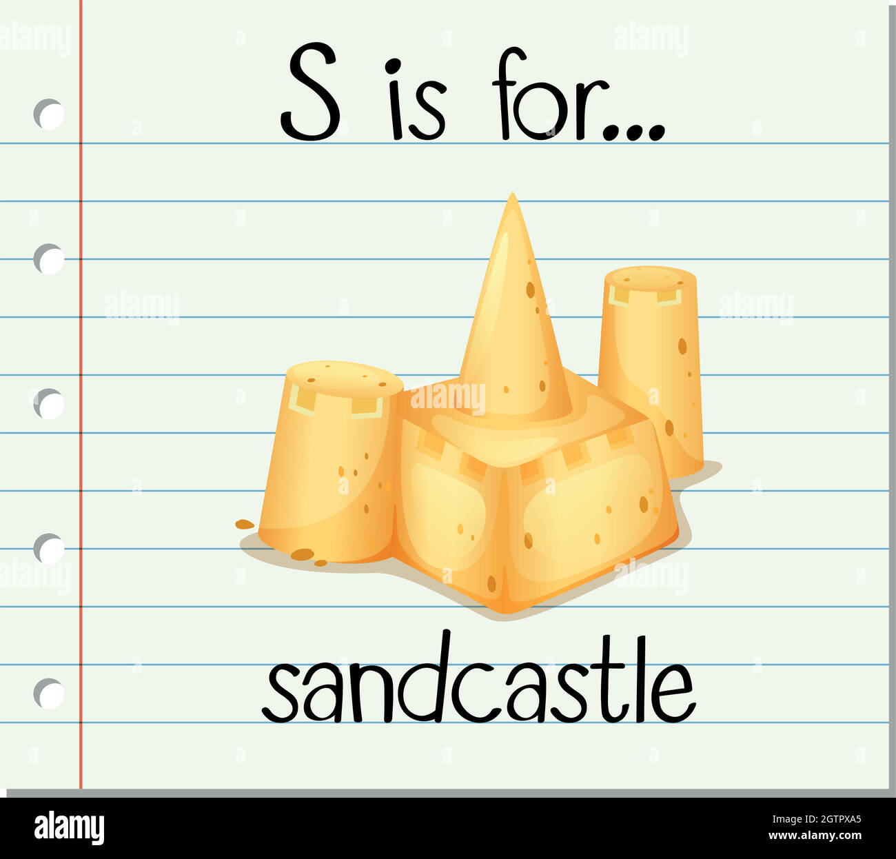 Flashcard letter S is for sandcastle Stock Vector Image & Art - Alamy