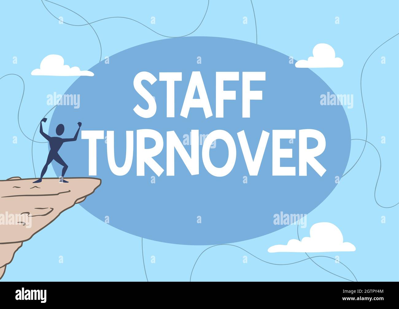 Text caption presenting Staff Turnover. Word Written on The percentage ...