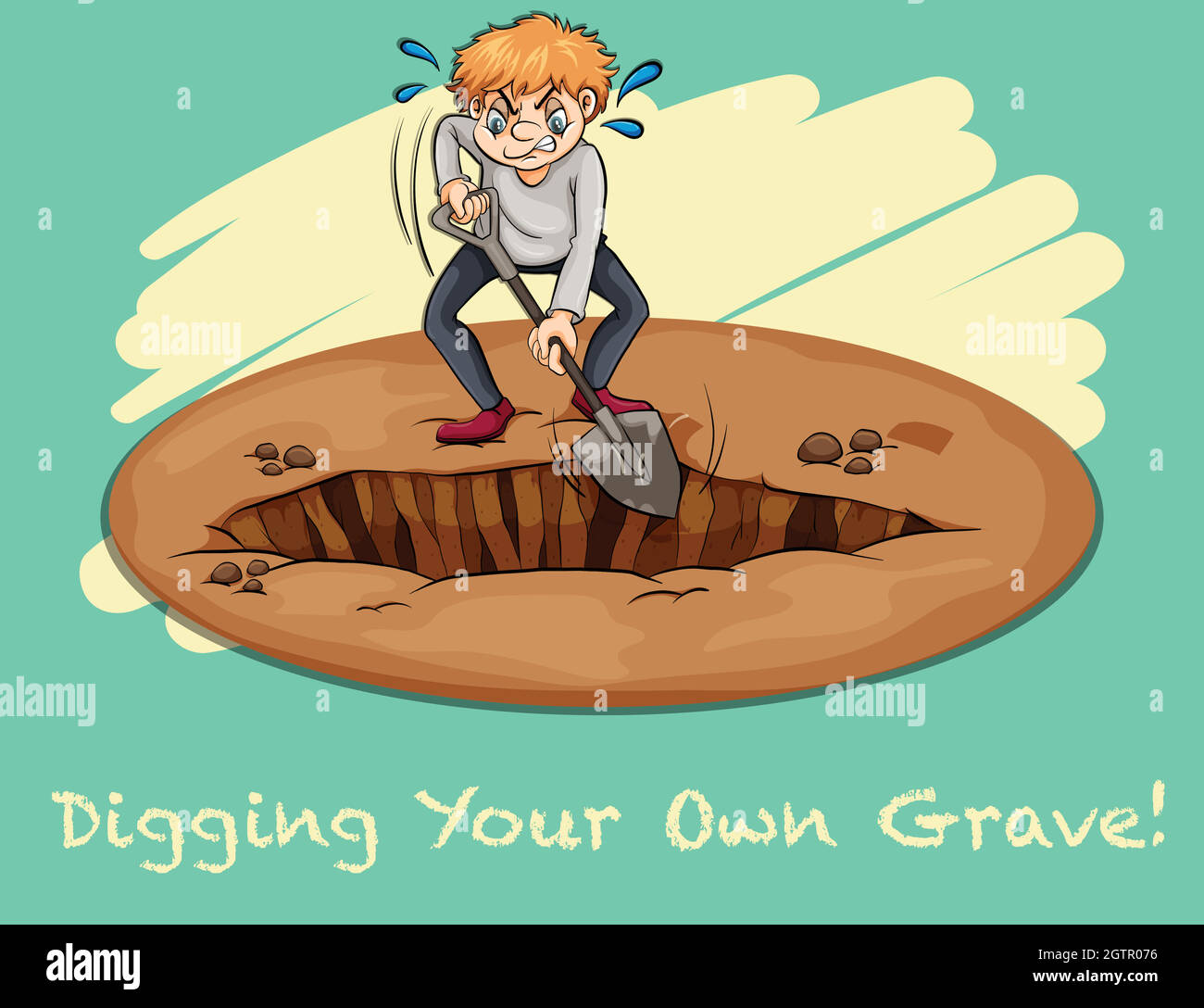 Digging hole shovel Stock Vector Images - Alamy