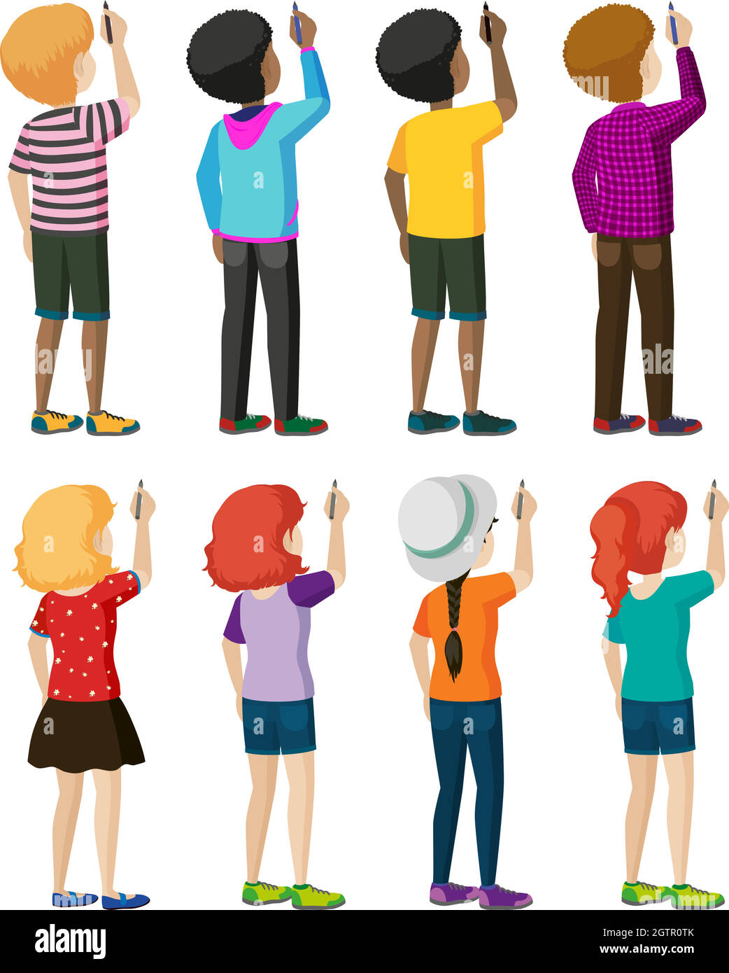 Children writing Stock Vector Images - Alamy