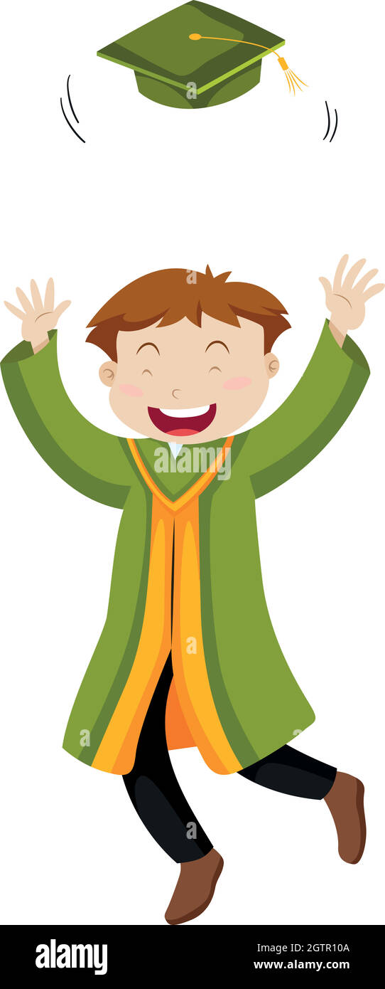 Man in green graduation gown Stock Vector Image & Art - Alamy