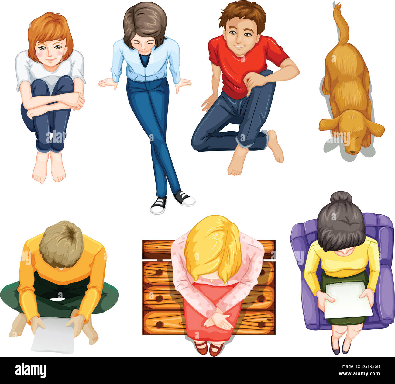 Top view of people sitting Stock Vector Image & Art - Alamy