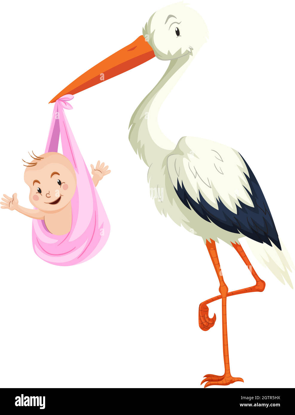 Crane carrying baby Stock Vector Images - Alamy