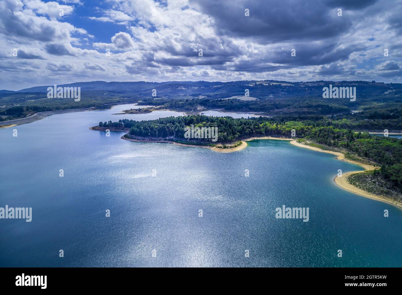Aerial View Of Cardinia Reservoir And Forest In Emerald, Victoria ...