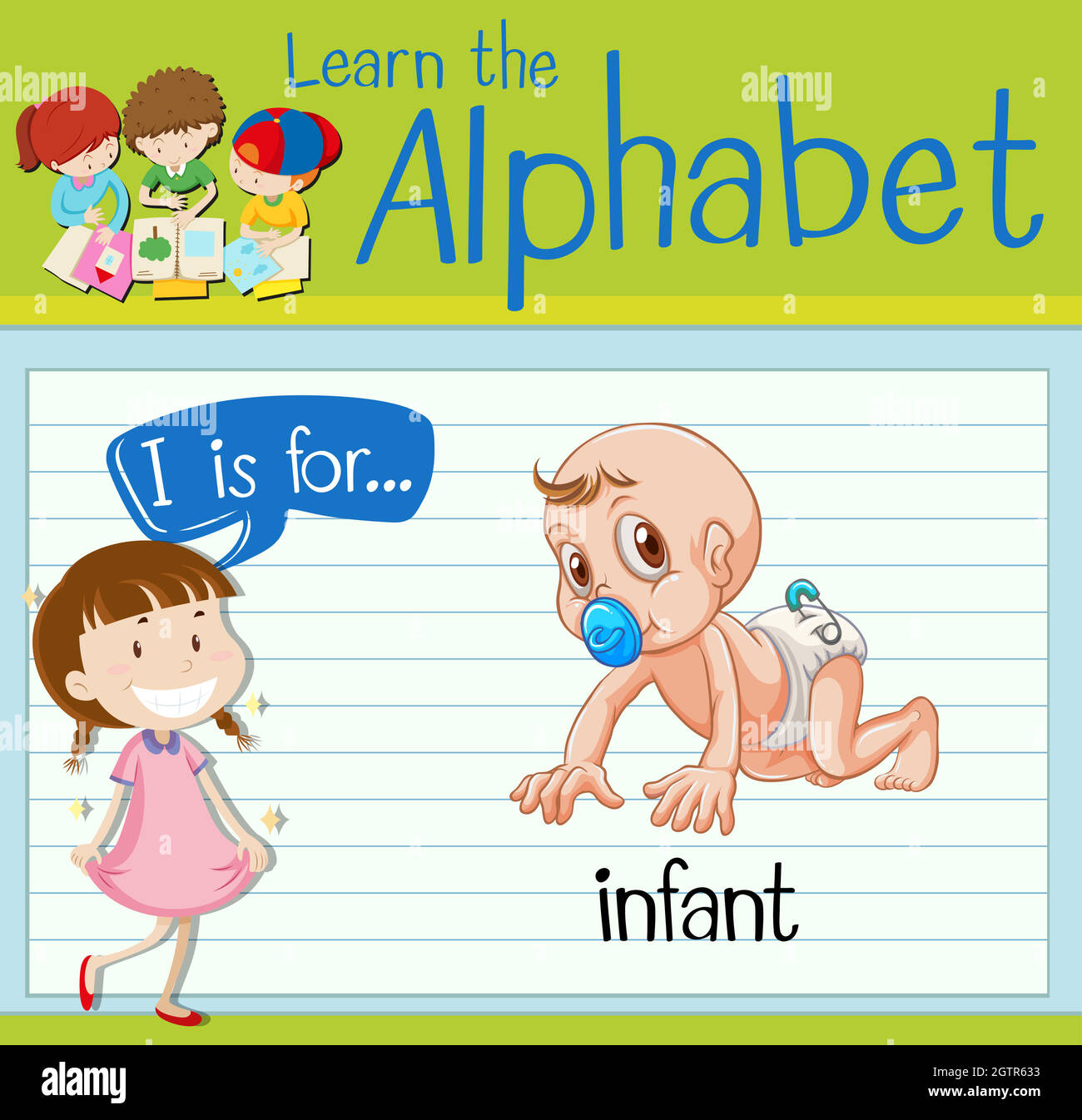 Flashcard letter I is for infant Stock Vector Image & Art - Alamy