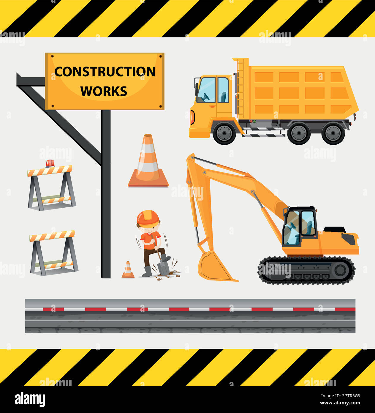 Job site vehicle Stock Vector Images - Alamy