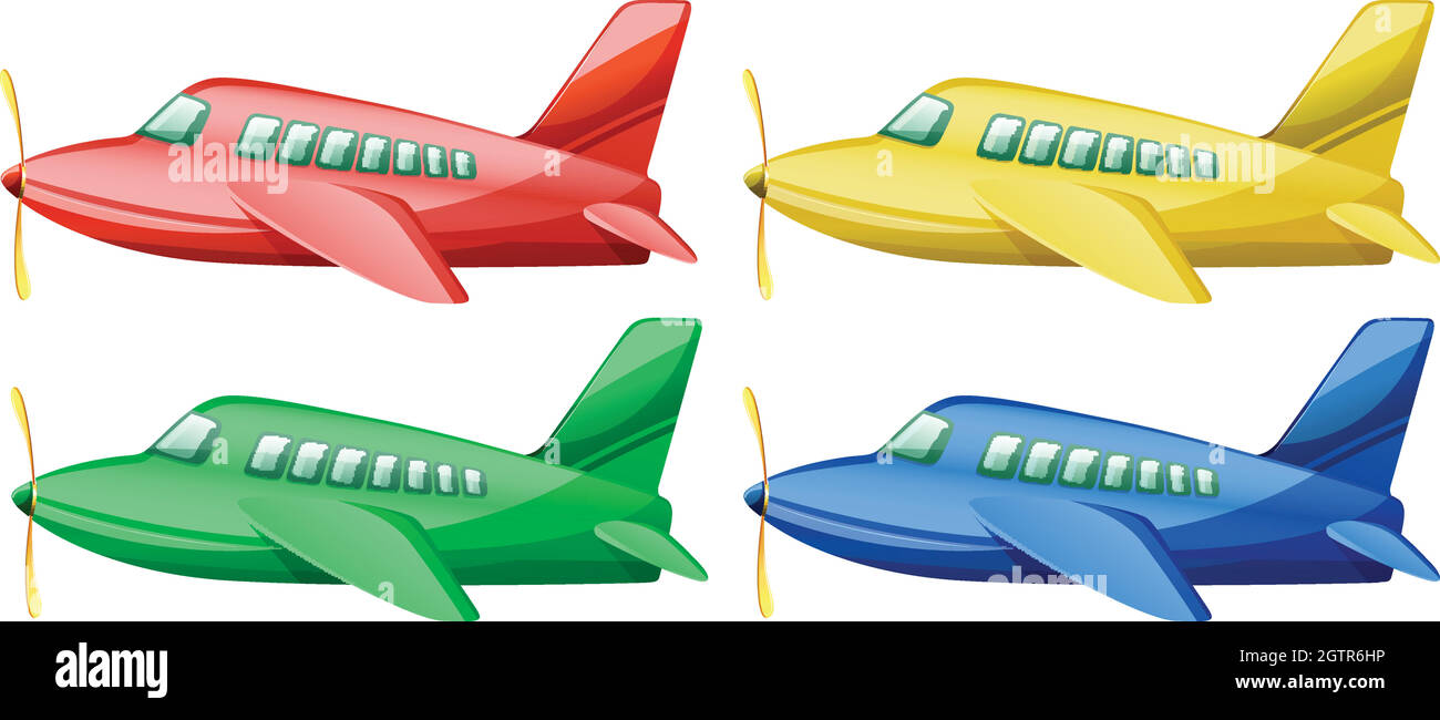 Airplanes in four different colors Stock Vector Image & Art - Alamy