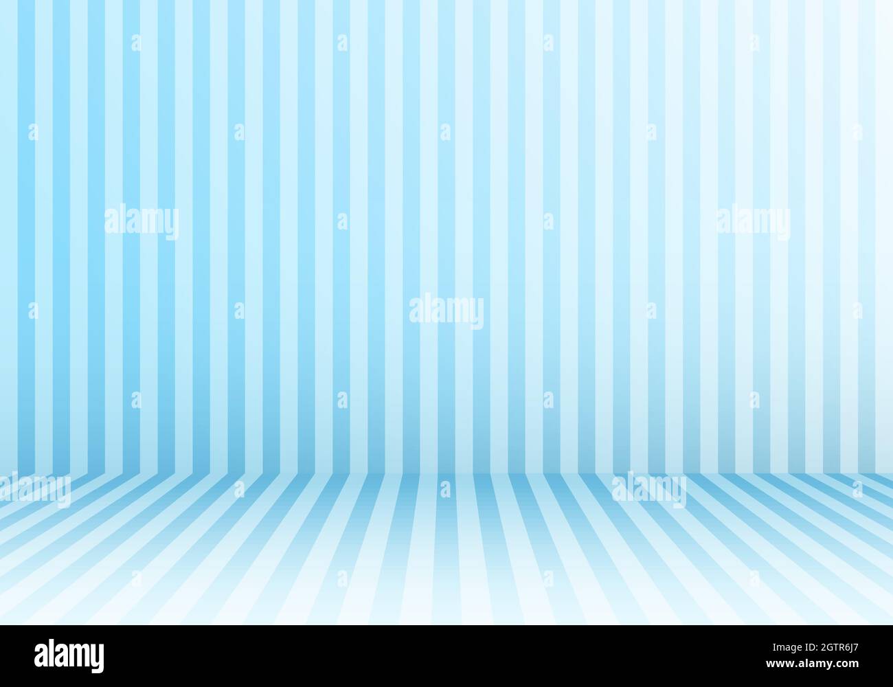 3D studio room abstract vertical lines striped candy blue perspective ...