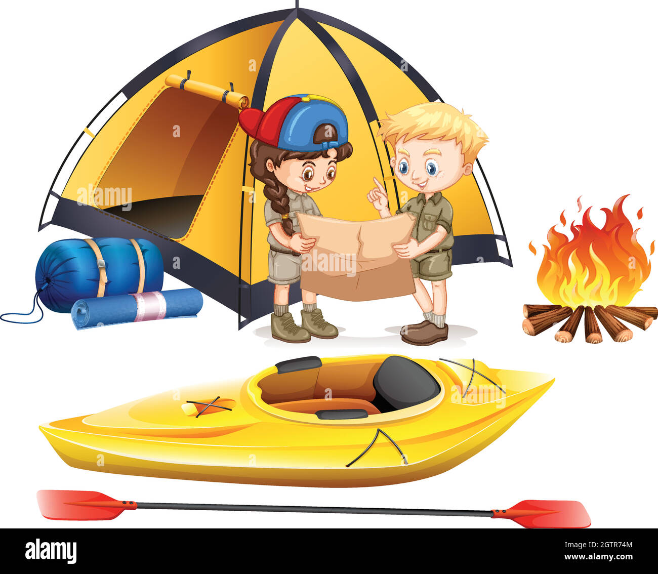 Girl Camping Clip Art