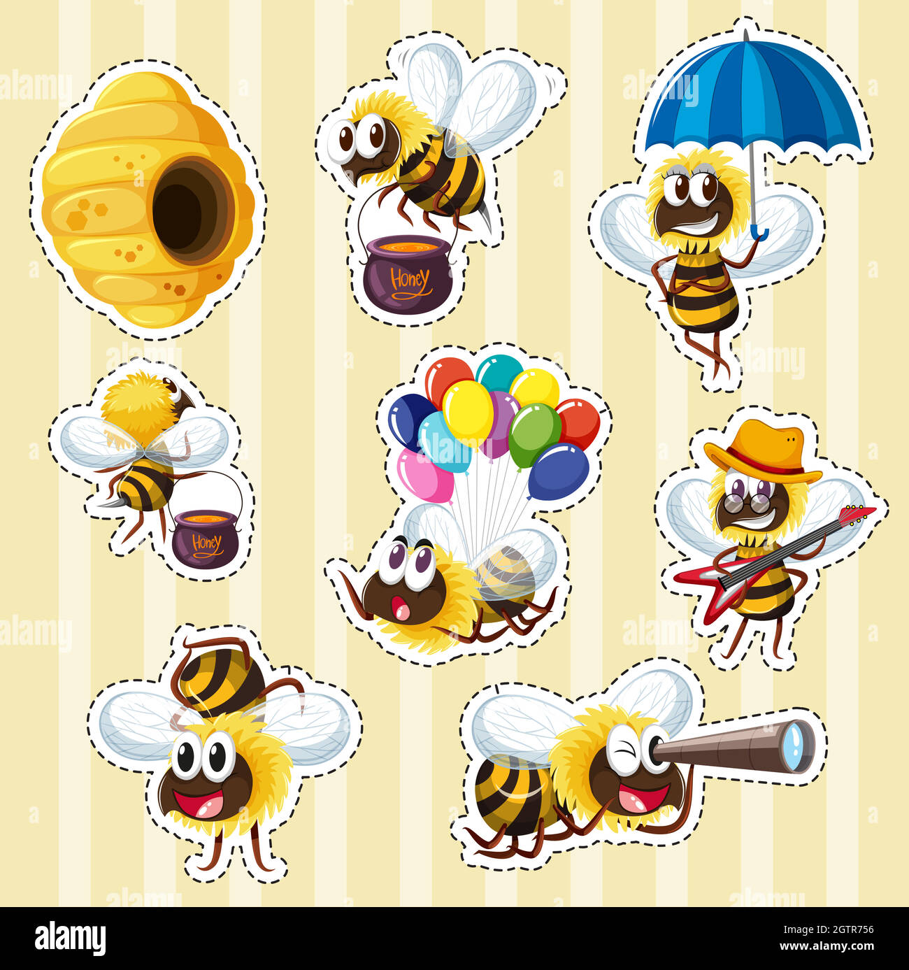 Sticker honey Stock Vector Images - Alamy
