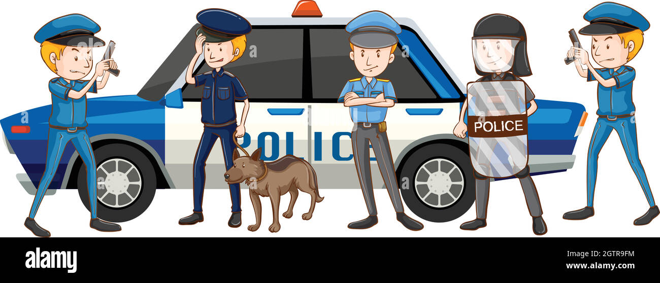 Background policemen Stock Vector Images - Alamy