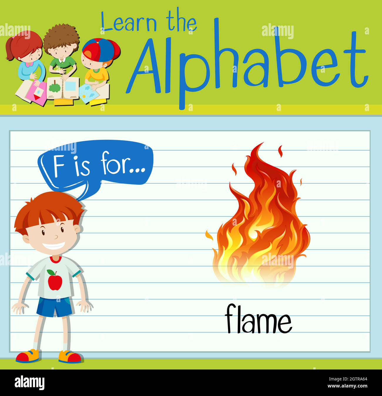 Flashcard letter F is for flame Stock Vector Image & Art - Alamy