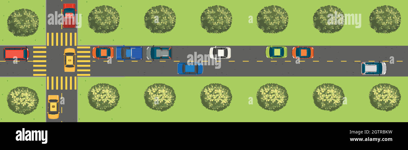 Scene with cars on the road Stock Vector Image & Art - Alamy
